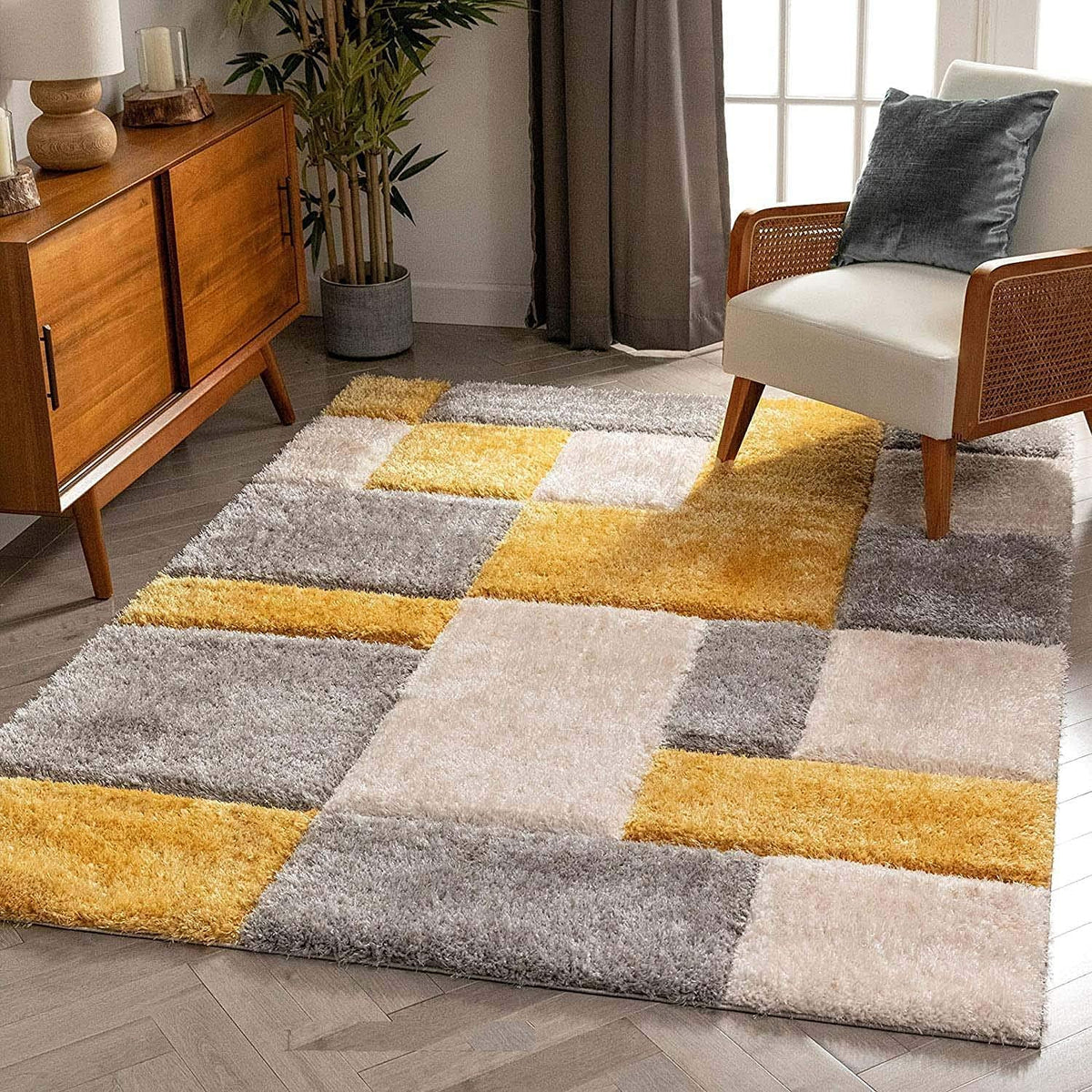 Enduring and Evergreen Yellow L-Box Shaggy Carpet – Carpet Planet